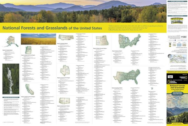 National Forests and Grasslands of the United States Map (National ...
