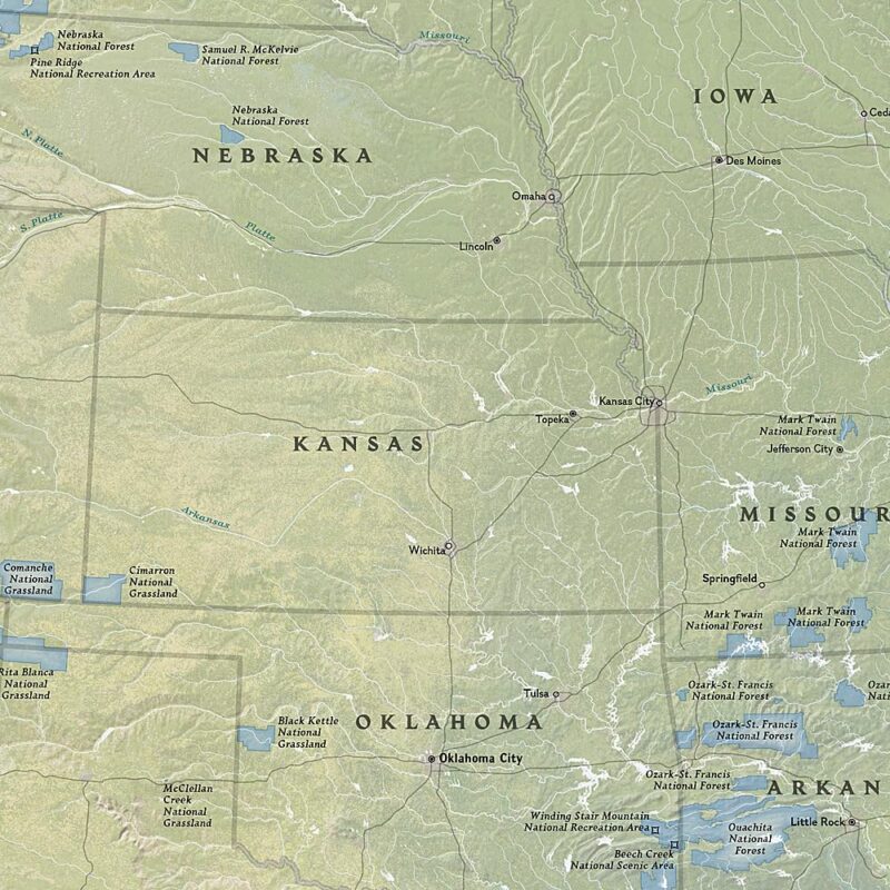 National Forests and Grasslands of the United States Map (National ...